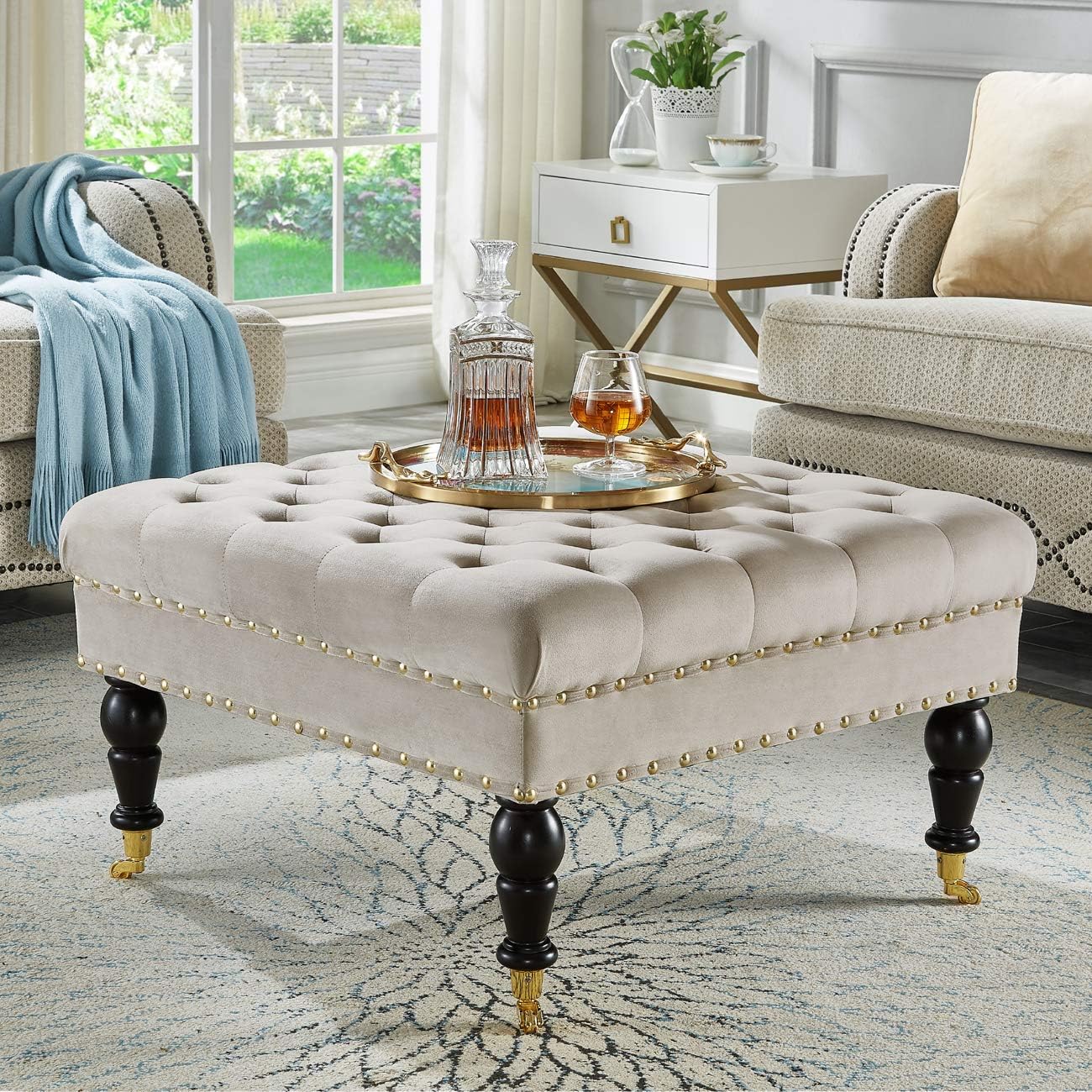 24KF Large Square Ottoman Review - Fresh Space Decor
